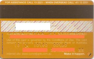 Bank Card: Commonwealth Bank (Commonwealth Bank, Australia) Col:AU-MC-0024