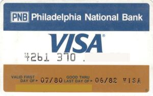 Bank Card: PNB Philadelphia National Bank VISA (PNB Philadelphia ...