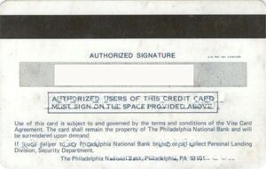 Bank Card: PNB Philadelphia National Bank VISA (PNB Philadelphia ...