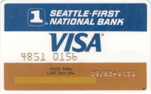 Bank Card: Seattle First National Bank VISA (Seattle - First National ...