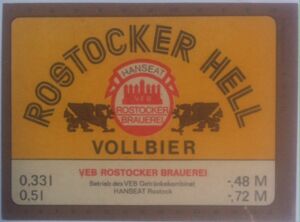 Drink Label: Rostocker Hell (VEB Rostocker Brauerei (im GK Hanseat ...