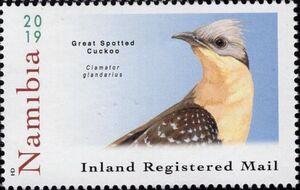 Stamp: Great Spotted Cuckoo (Namibia) (Cuckoos (2019)) Mi:NA 1606,Sn:NA ...