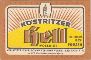 Drink Label: Köstritzer Hell Vollbier (Schwarzbierbrauerei Bad Köstritz ...