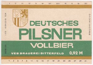 Drink Label: Bitterfelder Deutsches Pilsner (Brauerei Bitterfeld ...