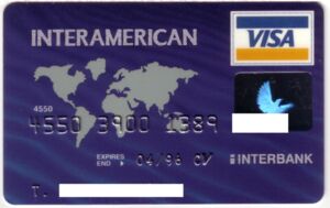 Bank Card: Interamerican Interbank Visa (07/94) (Interbank of Greece S ...
