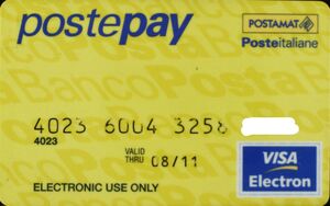 Bank Card: Poste Pay (Poste Italiane, ItalyCol:IT-VE-0001.02