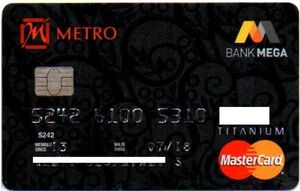 Tarjeta de Banco: Mega Black Titanium - Metro (Bank Mega, IndonesiaCol ...