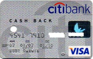 Bank Card: Citibank Cash Back Visa (Citibank, IndonesiaCol:ID-VI-0051