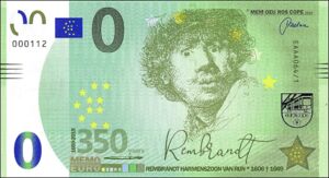 Banknote: 0€ Netherlands-Rembrandt Harmenszoon van Rijn (Fantasy Issues ...