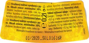 Drink Label: Pear Juice (Rauch Fruchtsäfte GmbH, AustriaCol:AT-JUICE-000004