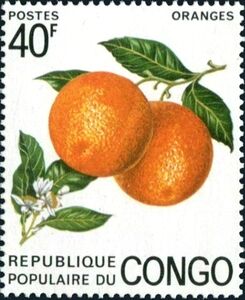 Stamp: Orange (Citrus sinensis) (Congo, Republic (Brazzaville)(Fruits ...