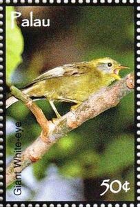 Stamp: Giant White-eye (Megazosterops palauensis) (Palau(Endemic Birds of Palau) Mi:PW 2680,Sn ...
