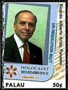 Stamp: Ricardo Alberto Arias, Panama (Palau(Intl. Holocaust Remembrabce ...