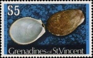 Stamp: Flame Scallop (Lima scabra) (Grenadines of St. Vincent(Shells ...