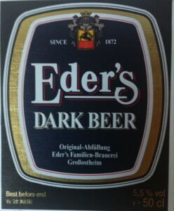 Drink Label: Eder's Dark Beer (Eder & Heylands Brauerei, Germany ...