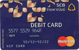 Bank Card: SCB Debit Card (Siam Commercial Bank, ThailandCol:TH-MC-0038-1