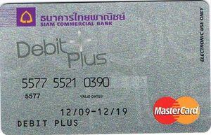 Bank Card: Debit Plus (Siam Commercial Bank, ThailandCol:TH-MC-0062