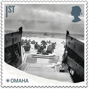 Stamp: Landing at Omaha Beach (United Kingdom of Great Britain ...