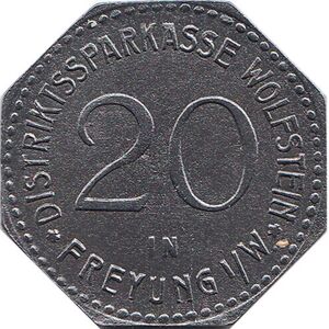 Coin: 20 Pfennig (Germany, Empire) (Freyung v. W. Notgeld) Wal:f140.2