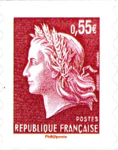 Stamp: Marianne of Cheffer (France(Faces of the 5th Republic) Yt:FR ...