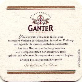 Sous-bock de bière: Ganter (Brauerei Ganter GmbH & Co. KG, Allemagne ...