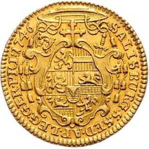 Moneda: 1 Ducat (Archbishop Jakob Ernst von Liechtenstein) (Estados ...