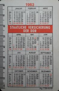 Pocket Calendar: Insured according to the total value (Germany ...