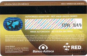 Bank Card: Monedero Azteca (Banco Azteca, MexicoCol:MX-MC-0154