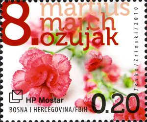 Марка: International women's day (Боснія і Герцеговина, Хорватська ...