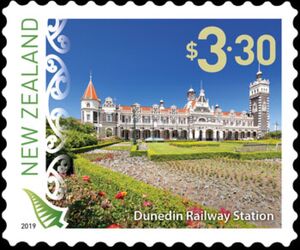 Stamp: Dunedin Railway Station - Booklet Issue (New Zealand(New Zealand ...
