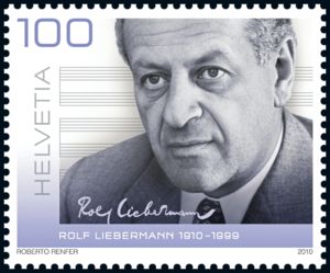 Briefmarke: Rolf Liebermann (Schweiz(Schweizer Komponisten) Mi:CH 2174 ...
