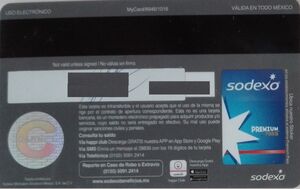 Bank Card: Premium Pass Sodexo (Sodexo, MexicoCol:MX-GM-0108