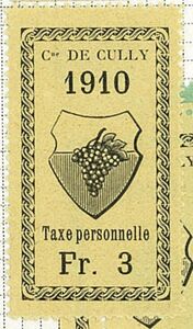 Stamp: Cully (Switzerland: Revenue Stamps) (Revenue - Cully) Col:CH-GEB ...