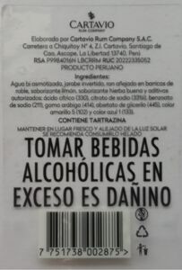 Etiqueta de bebida: Hit Cartavio - Mojito (Cartavio Rum Company S.A.C ...