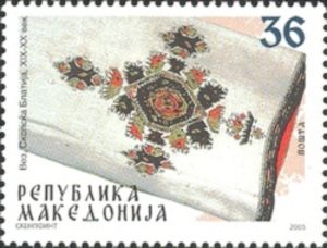 Stamp: Stick Pattern (North Macedonia(Macedonian embroidery) Mi:MK 342 ...