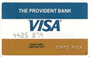 Bank Card: The Provident Bank VISA (The Provident Bank, United States ...