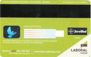 Bank Card: Caja Laboral (Caja Laboral, SpainCol:ES-VE-0423