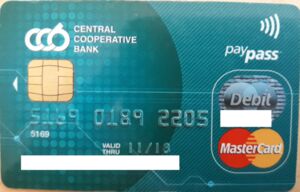 Bank Card: Central Cooperative Bank MasterCard PayPass- 07/15 (Central ...