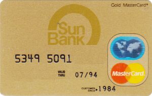 Bank Card: Sun Bank Gold MasterCard (Sun Bank, United States of America ...