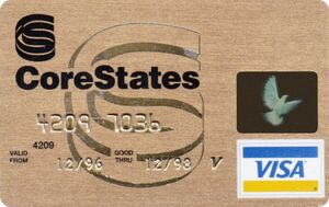 Bank Card: CoreStates Visa Gold (CoreStates Bank, United States of ...