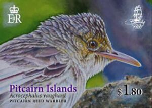 Stamp: Pitcairn Reed Warbler (Acrocephalus vaughani) (Pitcairn Islands ...