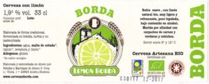 Drink Label: Borda Lemon Borda-Cerveza Bio (Cerveza artesana Borda ...