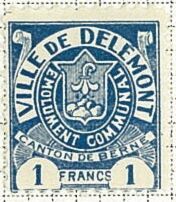 Stamp: Delemont (Switzerland: Revenue Stamps(Revenue - Delemont) Col:CH ...