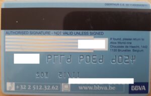 Bank Card: BBVA Classic (BBVA, BelgiumCol:BE-VI-0020