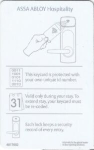 Hotel Card: Assa Abloy - Silver Letters - 4817692 (Assa Abloy ...
