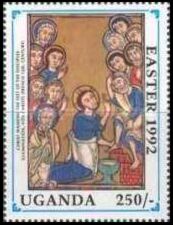 Stamp: Christ washing the feet of the Disciples (Uganda(Easter) Mi:UG 1077,Sn:UG 1009,Sg:UG 1096