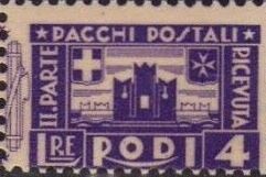 Stamp: Rhodes (Aegean Islands(Parcel post) Mi:IT-EG PP10 right