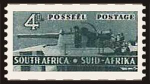 Stamp: Heavy Gun in Concrete Turret (South Africa(War Effort) Mi:ZA 165 ...