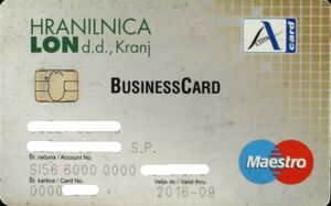 Bank Card: Maestro Business Card (Hranilnica LON, SloveniaCol:SI-MS-0039