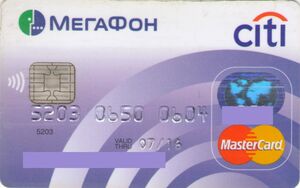 Bank Card: Citi. Megafon (Citibank, RussiaCol:RU-MC-0661.03